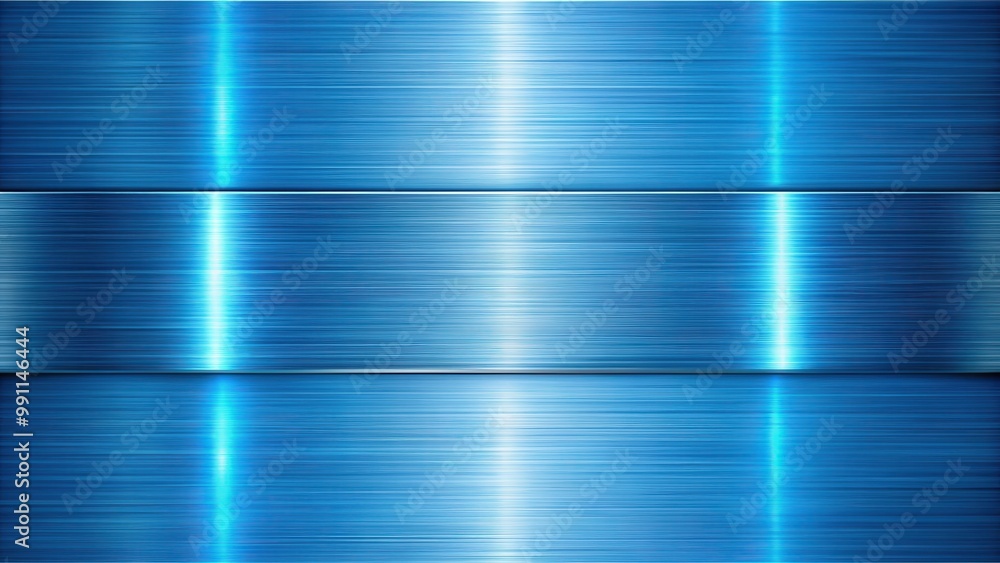 Abstract metallic blue background design with brushed metal texture ...