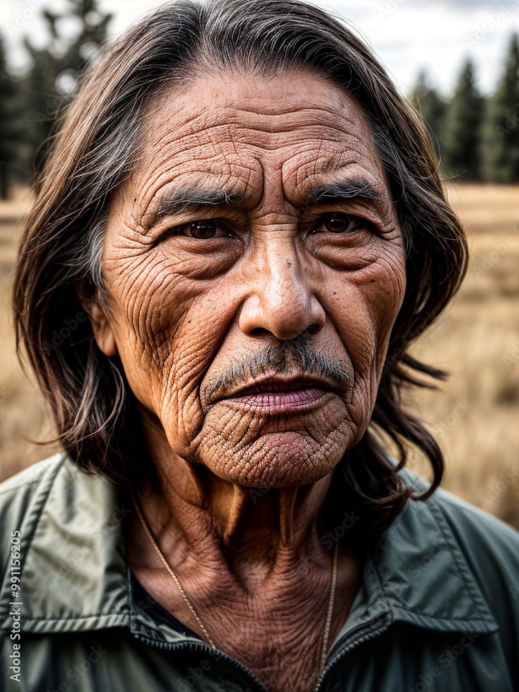 Powerful portrait of indigenous elder, highlighting cultural richness ...