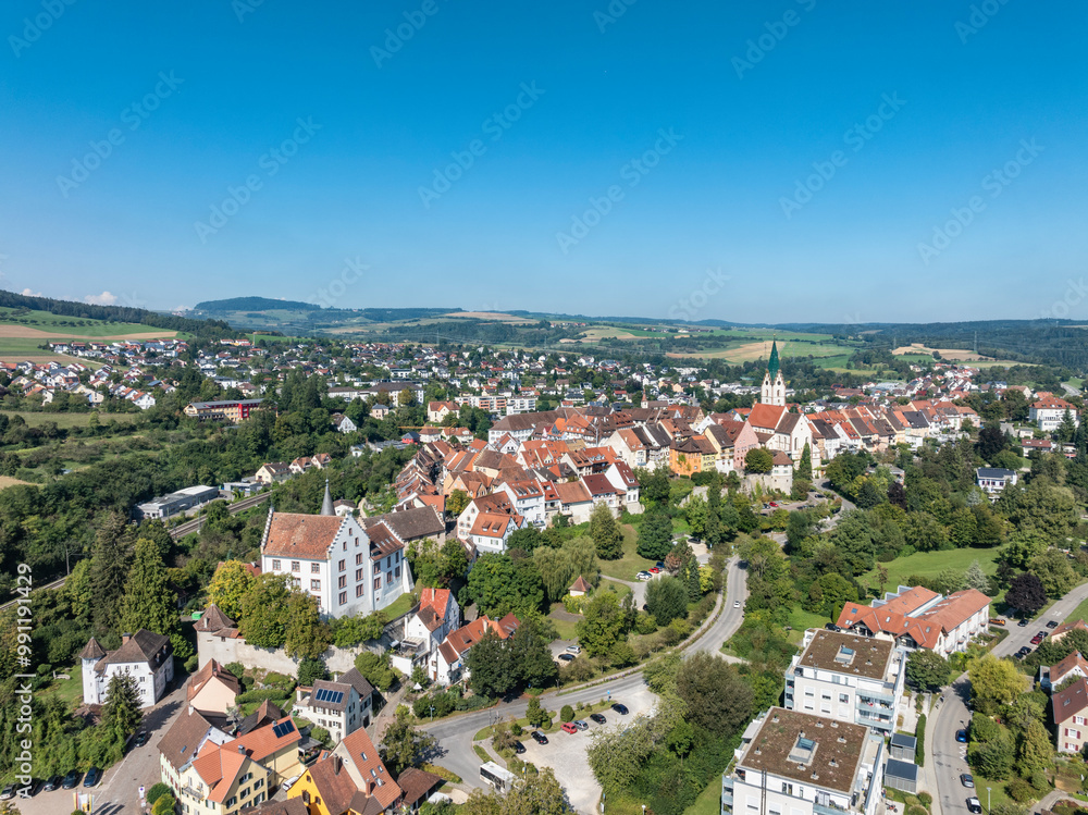 Luftbild von der Stadt Engen im Hegau Stock Photo | Adobe Stock