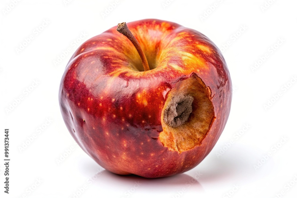 unhealthy, putrid, diseased apple, overripe, hole, spoilage, food waste ...