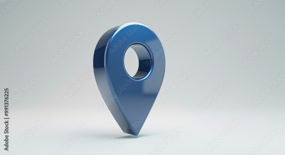 Location pin and map marker in shiny blue with modern design for ...