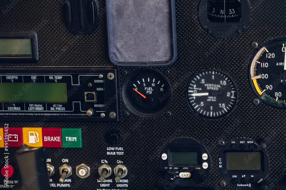 Airplane dashboard, fuel indicator. Fuel pump icon. gas gauge dashboard ...