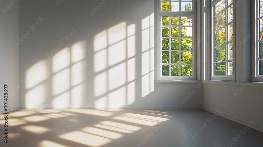 Light and shadow from window, overlay effect of shadows isolated on ...