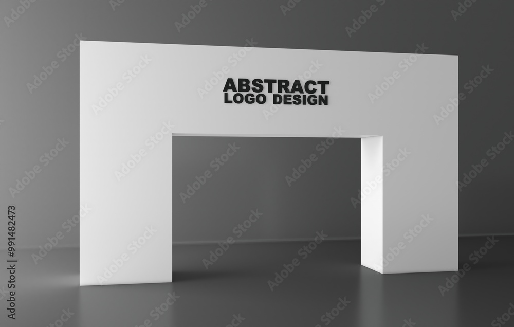 Exhibition stand Gate entrance 3D illustration with for mock up event ...