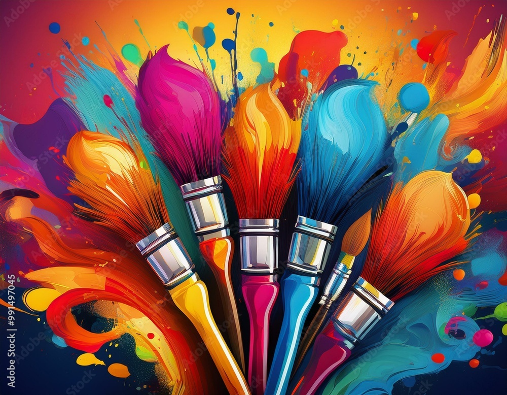 An eye-catching design features vibrant paint daubs and an array of ...