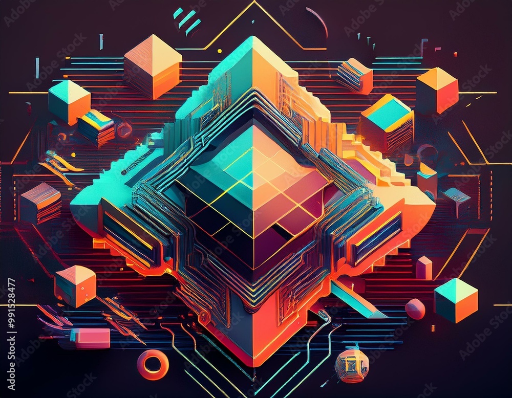 Geometric design generation for cyber monday promotions. Artwork styled ...