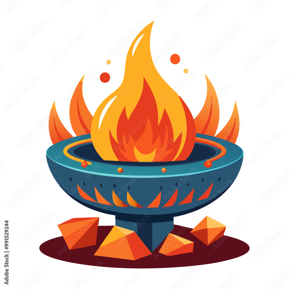 Download Fire Pit Vector Eps File For Design. Stock Vector | Adobe Stock
