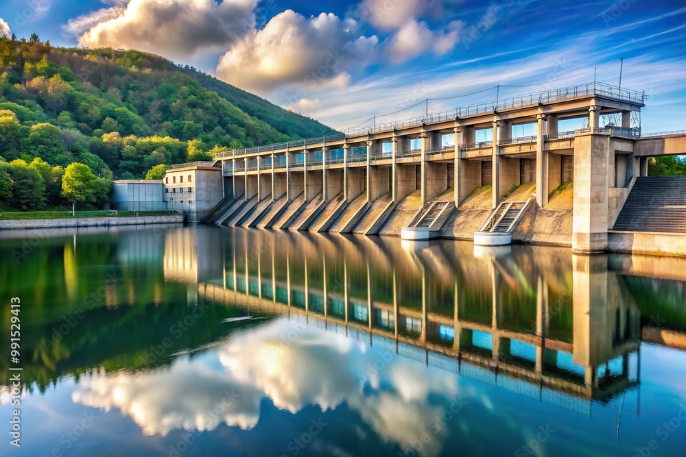 Hydropower plant generating clean energy from downstream water ...