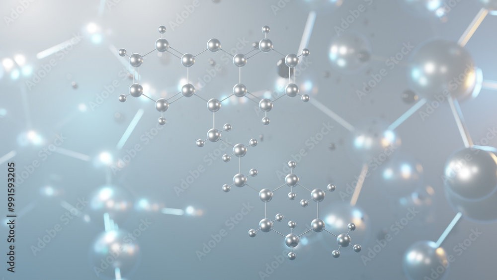 perazine molecular structure, 3d model molecule, typical antipsychotic ...