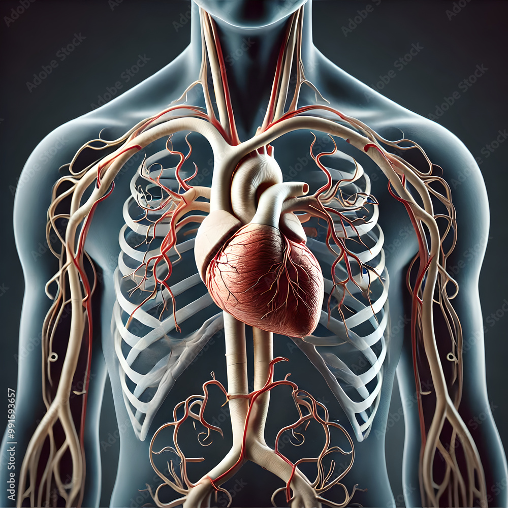 Aorta anatomy: diagram of the aorta, the largest artery in the human ...
