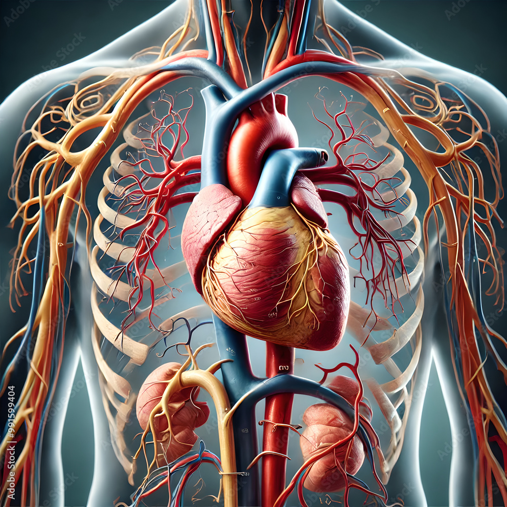 Aorta anatomy: diagram of the aorta, the largest artery in the human ...