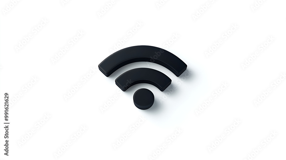 Wifi icon on white background. wi-fi network linear icon. signal sign ...
