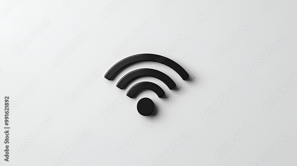 Wifi icon on white background. wi-fi network linear icon. signal sign ...