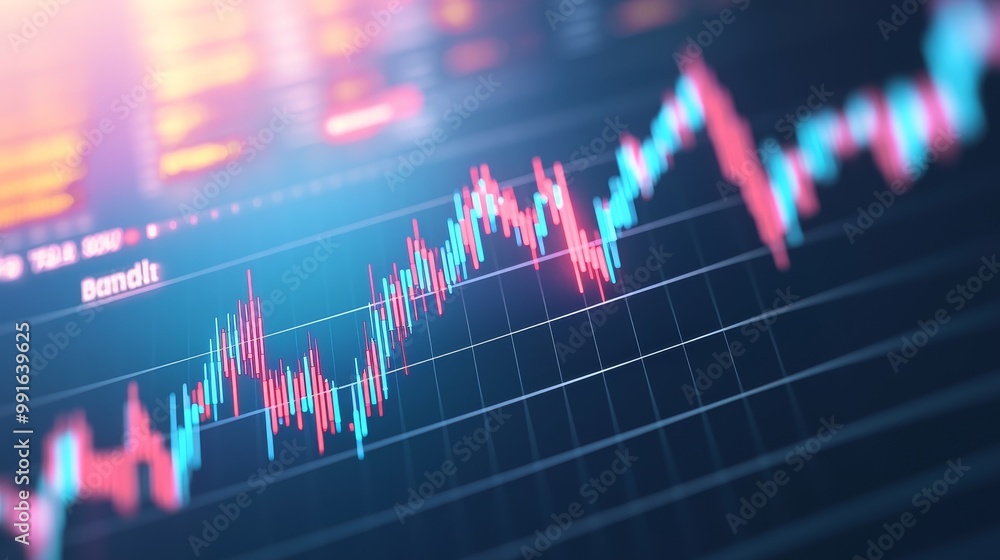 Dynamic stock market chart showcasing growth and trends with vibrant ...