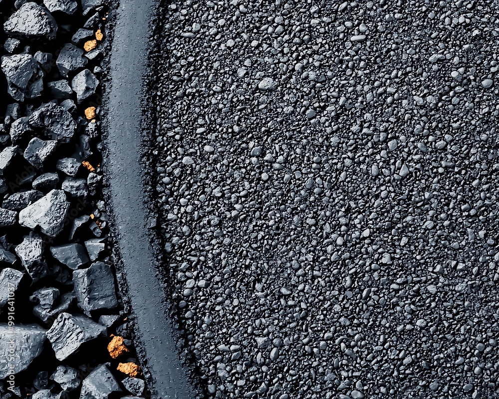 Worn asphalt with scattered gravel and tire marks, showing signs of ...