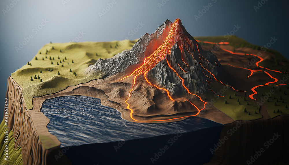 ภาพประกอบสต็อก Guia visual para o ciclo tectônico explora processos de ...