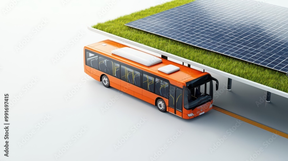 Solar-powered bus terminal with green roof waiting areas and natural ...