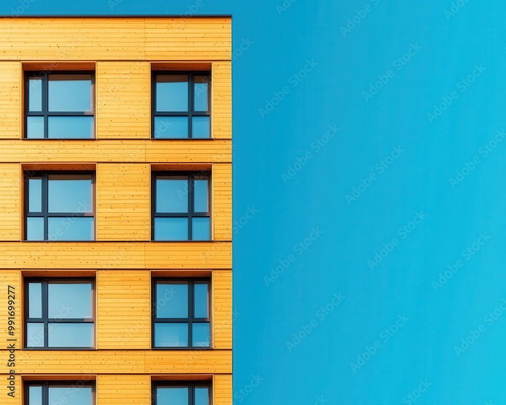 Modern wooden skyscraper made from cross-laminated timber, highlighting ...