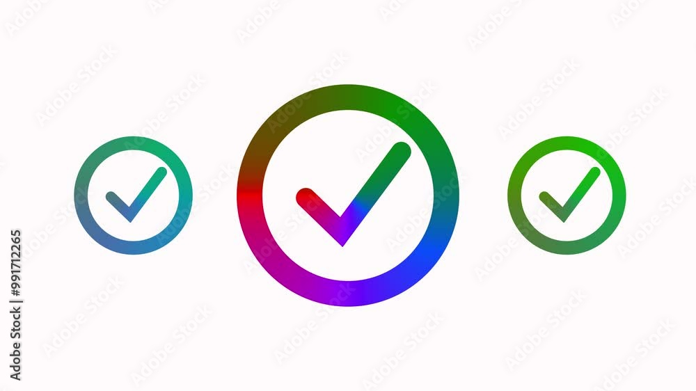 correct or right choice icon animation, check mark icon animation. ok ...