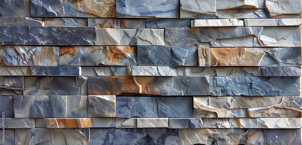 Crystal Brick Wall Flat Lay Texture in Dual Tones, Contemporary Artwork ...