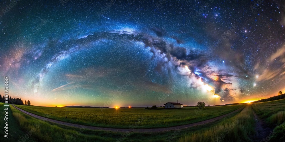 scenic,milky way, fisheye photography, dark sky, celestial bodies ...