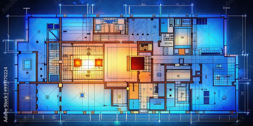Detailed CAD Drawing of Architectural Plans for a Modern Residential ...