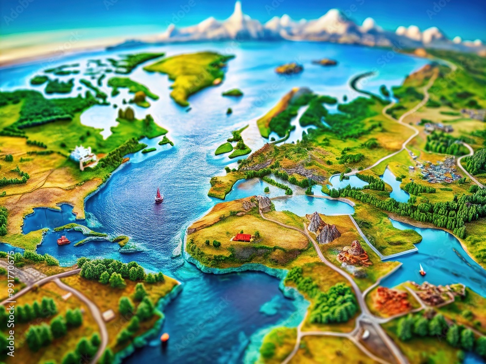 Detailed SD Map Showing Geographic Features, Roads, and Landmarks for ...