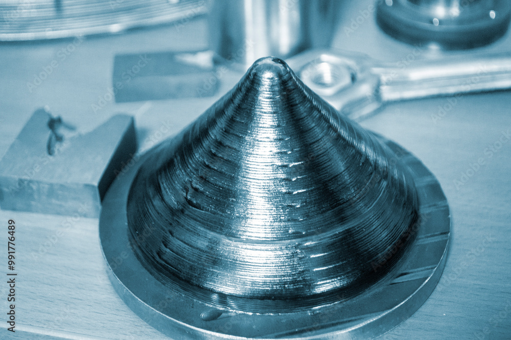 Object printed by 3D printer from metal. Additive manufacturing ...