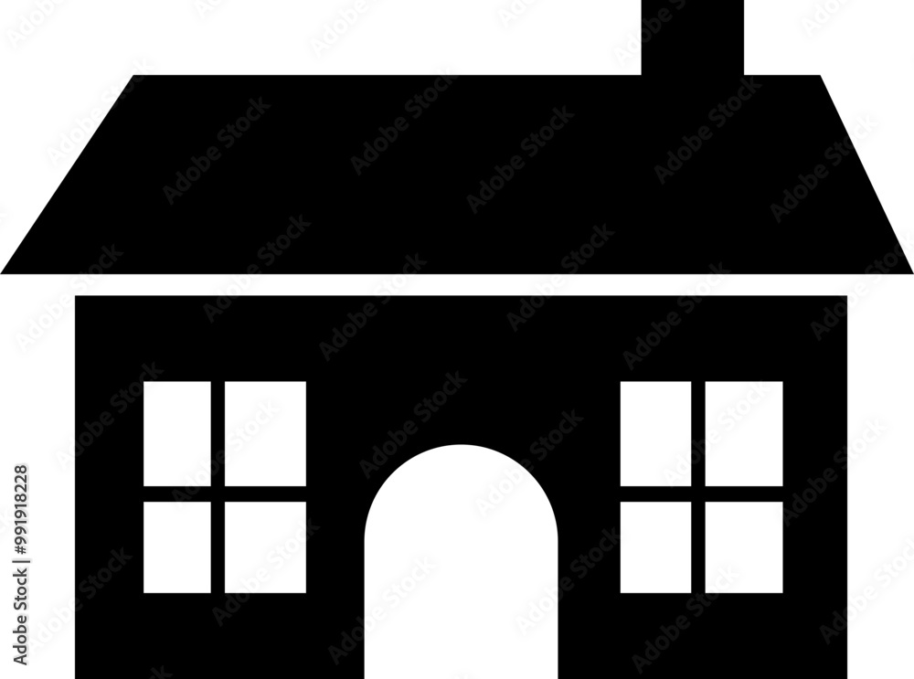 House building icons in flat. Home icon collection. Real estate. houses ...