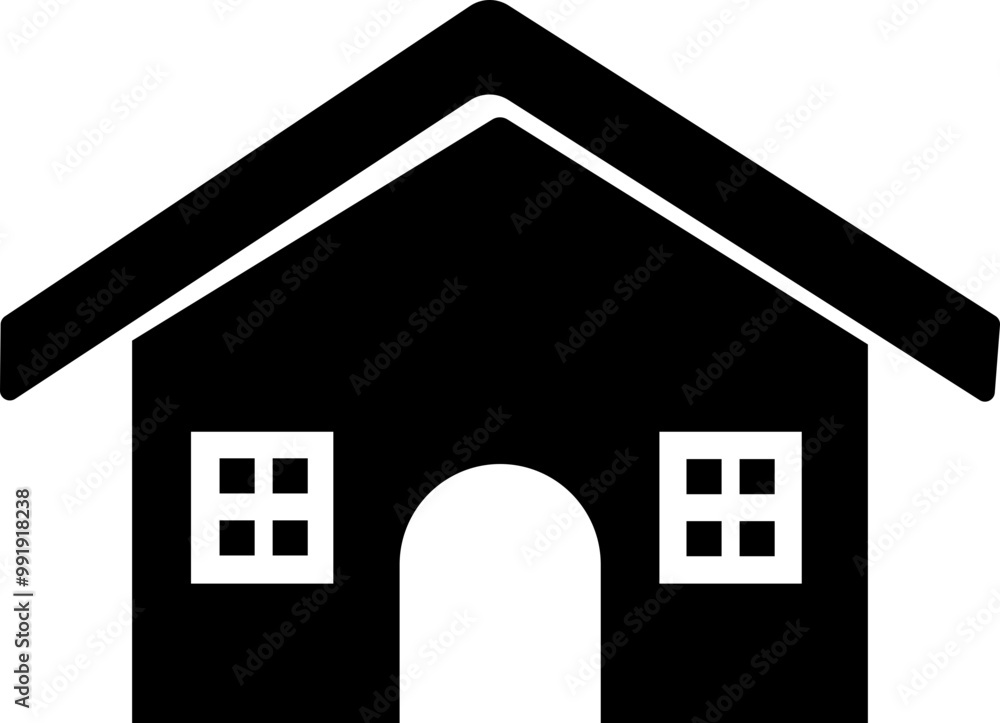 House building icons in flat. Home icon collection. Real estate. houses ...