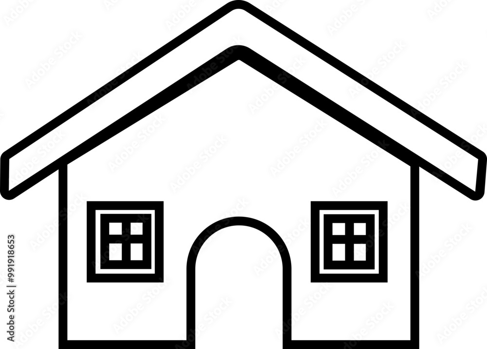 House building icons in line. Home icon collection. Real estate. houses ...