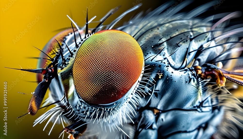 Intricate Macro View of Flys Eye Revealing Complex Structure and ...