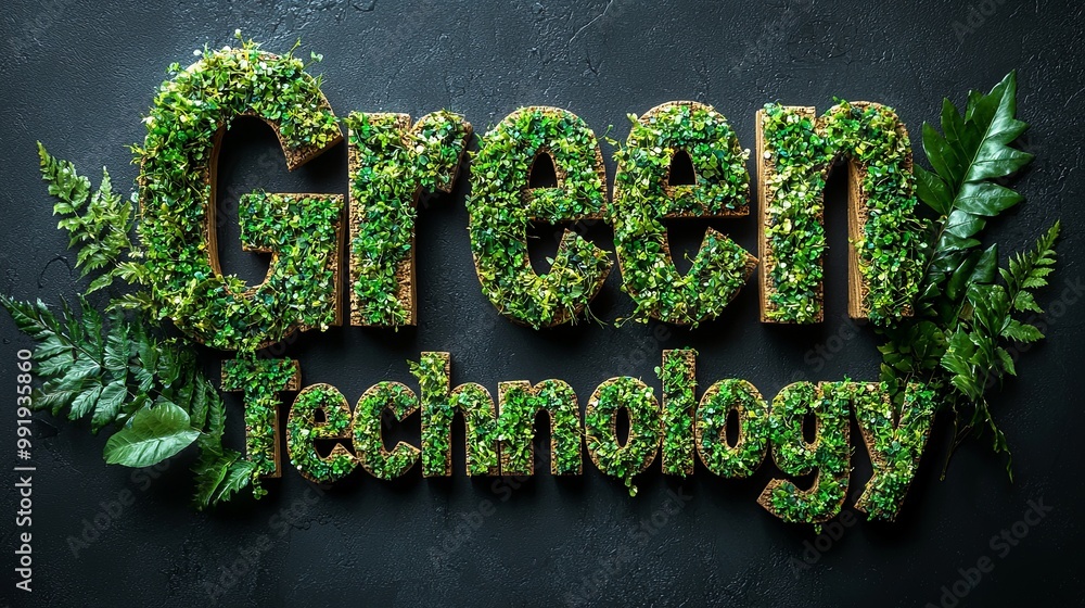 An environment-themed illustration featuring the phrase 'Green ...
