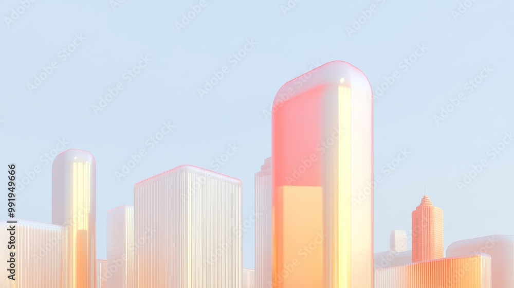 Futuristic Cityscape Depicted with Stunningly Vibrant Sunset Hues and ...