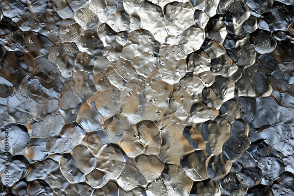 Seamless hammered metal textured glass with a unique pattern resembling ...