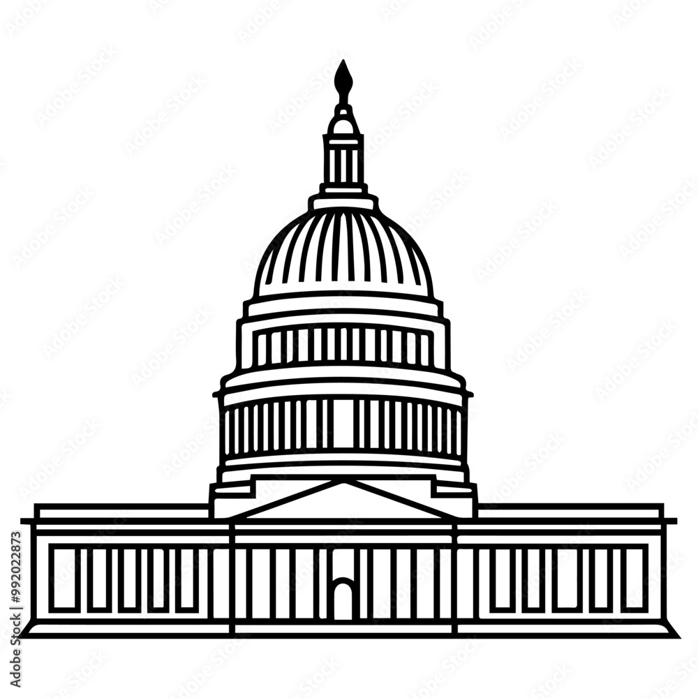 congress icon or modern line symbol. Vector line art and icon design ...