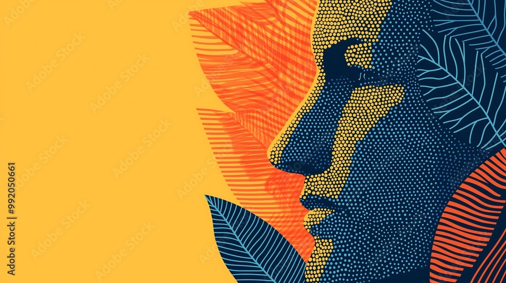 modern collage of pop culture icons depicting emotions, vibrant ...