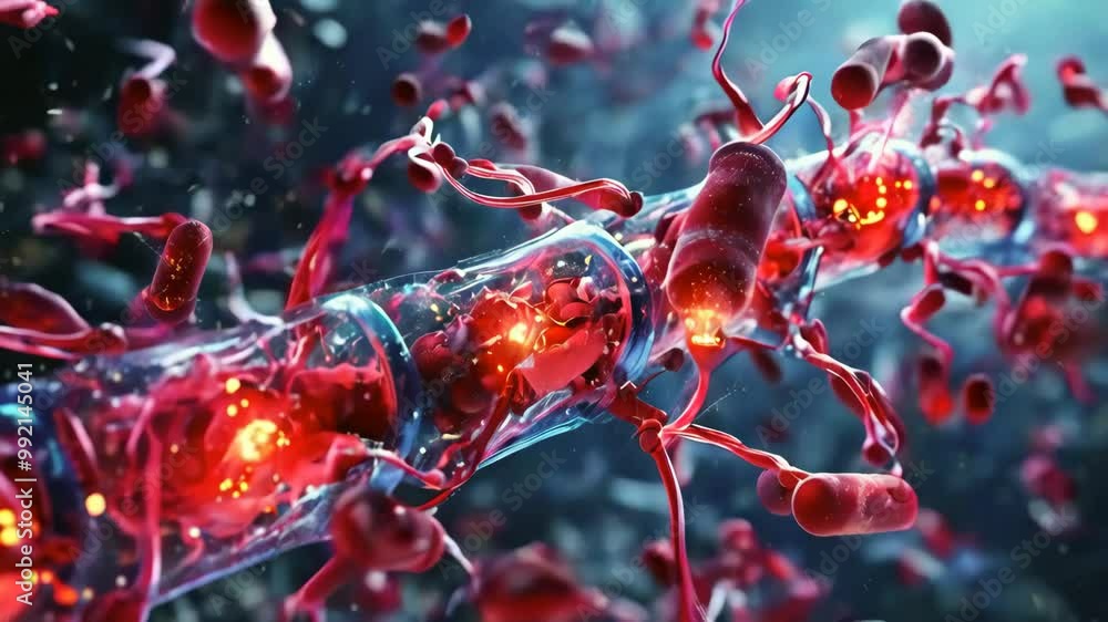 Microscopic View of Neuron with Synapses ,4K Ultra HD footage Perfect ...