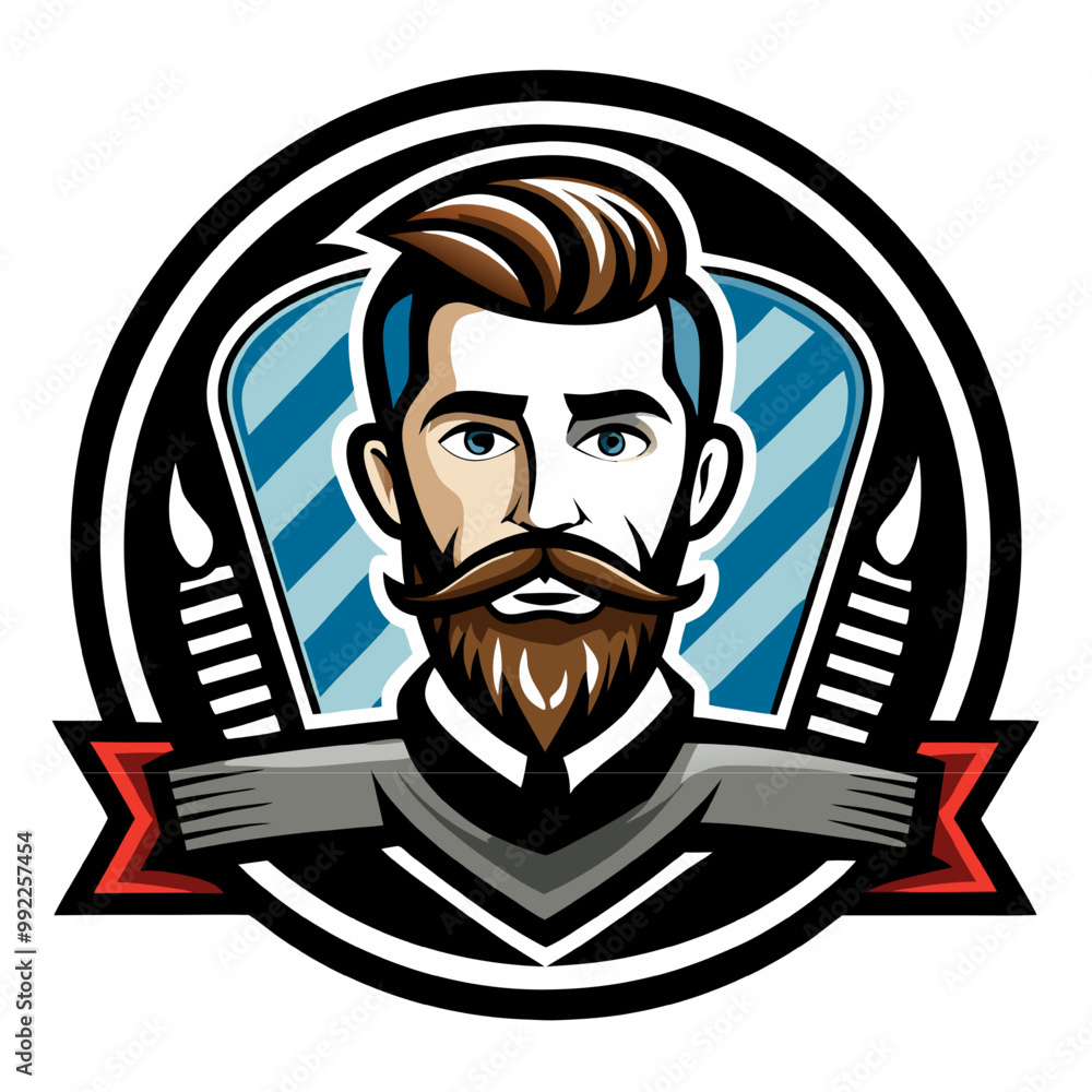 Barber Shop Logo: A stylish and modern barber shop logo featuring a ...