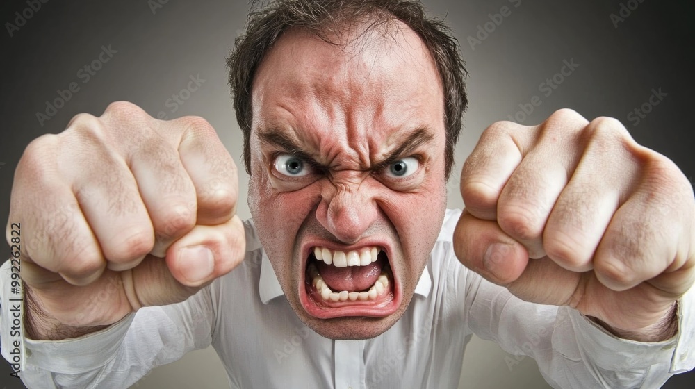 Unleashed emotion: deep expression of raw anger, capturing intensity ...