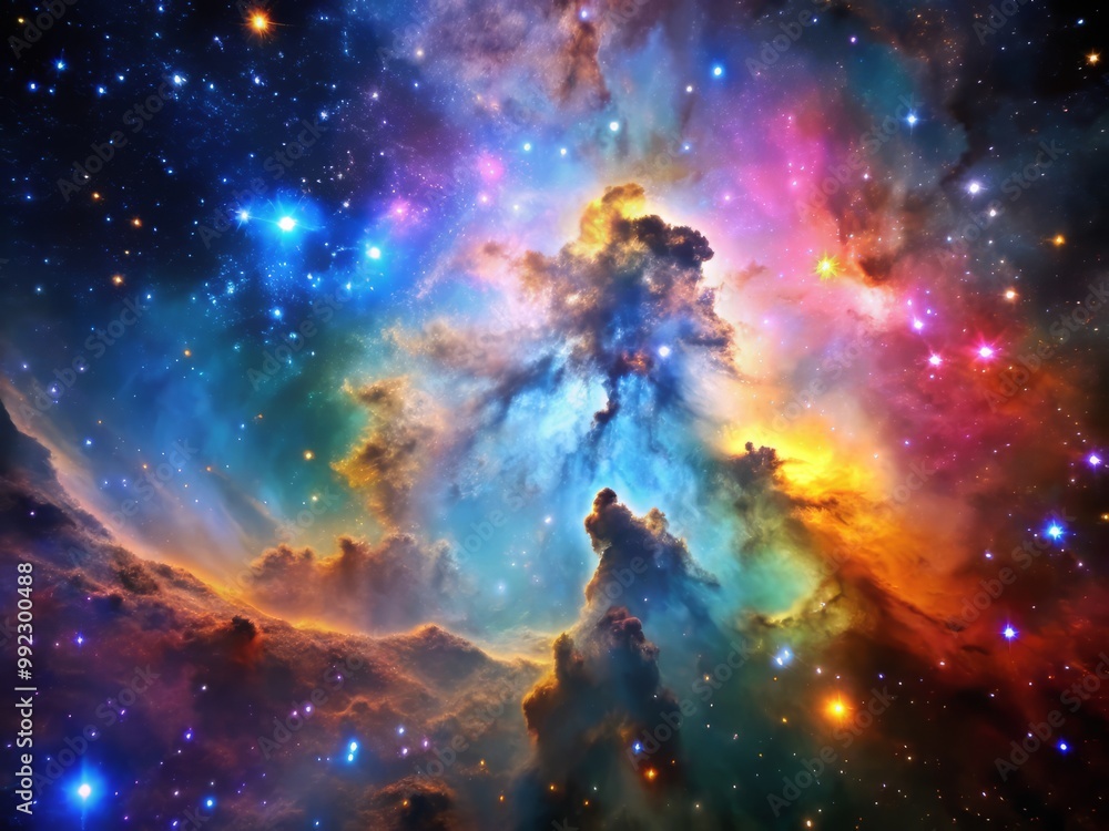 The Eagle Nebula as a kaleidoscope of color, with bright, blazing stars ...