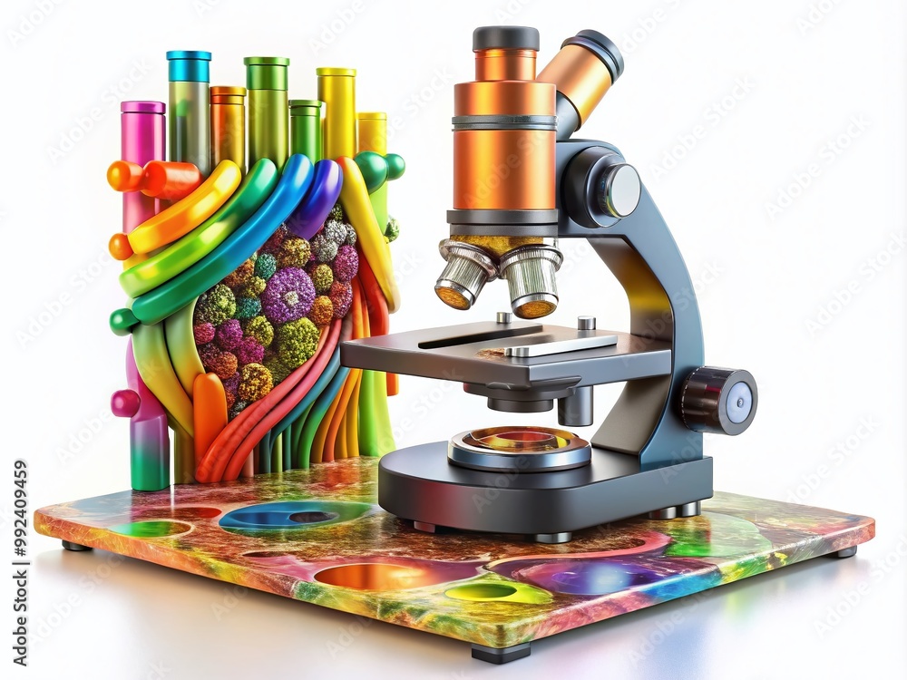 Color By Number Microscope Illustration for Educational Activities and ...