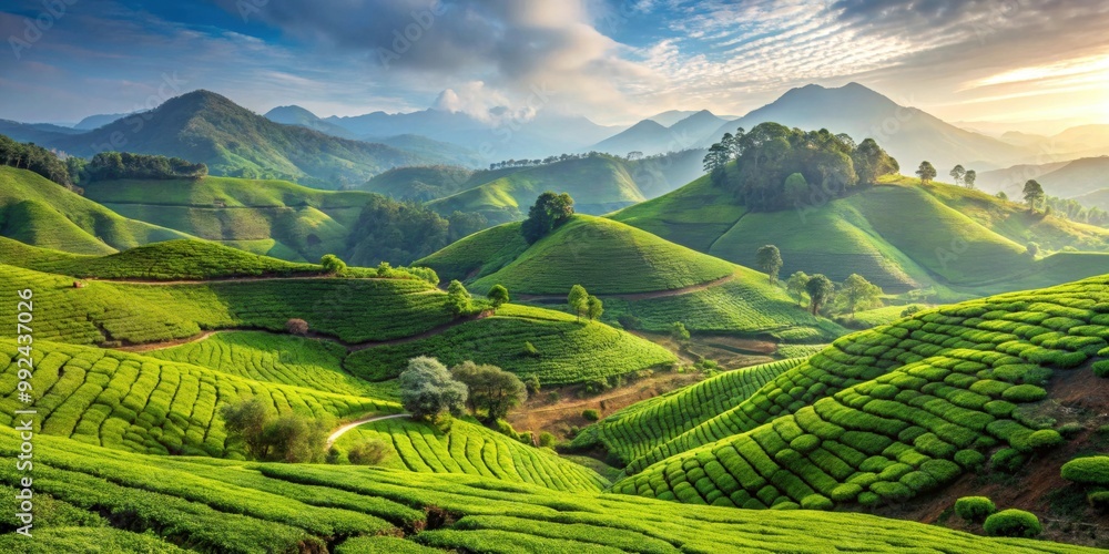 Green hills of Kolukkumalai tea plantations in Munnar , lush, scenic ...