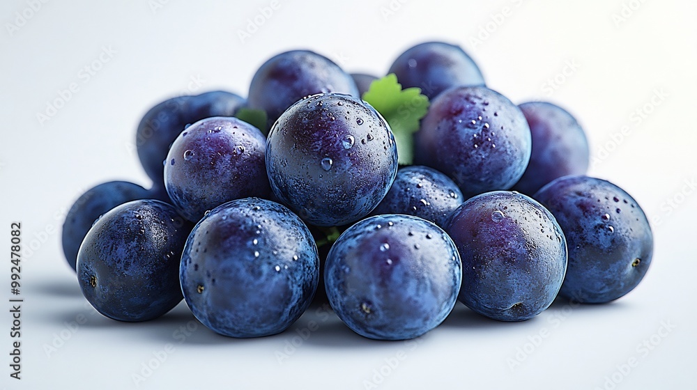 Bunch of grape captured macro lens each grape showing natural bloom ...