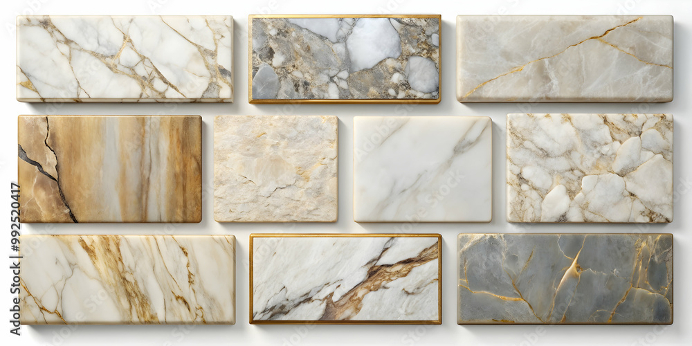 Rectangular marble slabs with broken edges of various shapes, marble ...