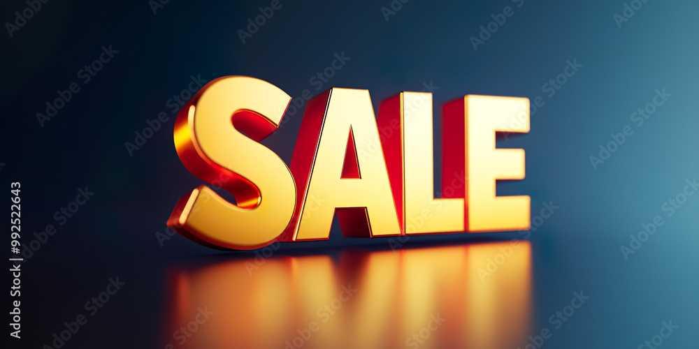Bold and eye catching, this 3D text design features word SALE in shiny ...