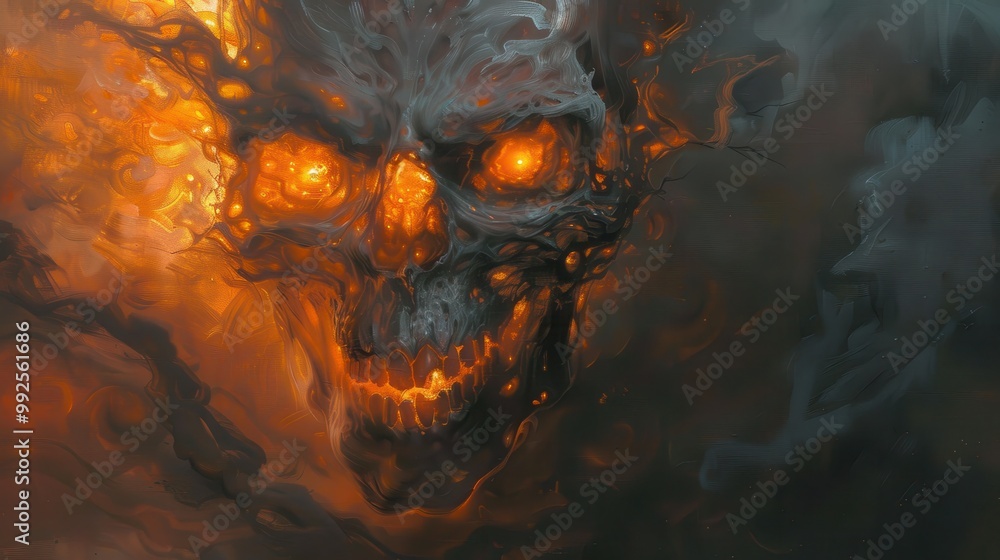 Demonic Visage in Shadows, a haunting portrayal of a demon's face ...