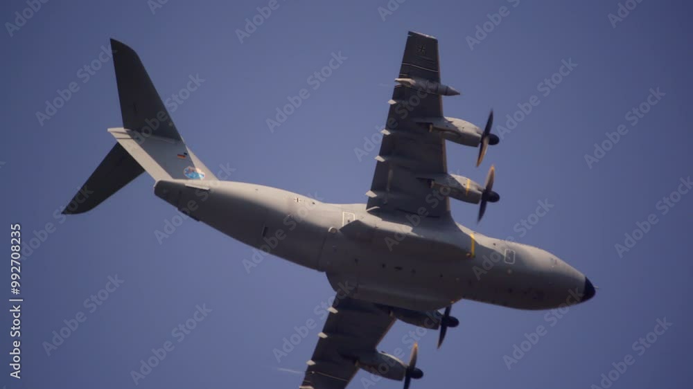 Close-up shot of the German Airbus A400M Atlas military transport ...