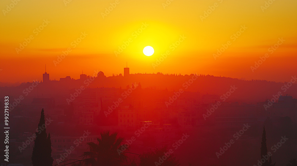 Sunrise Over Jerusalem, a beautiful sunrise scene symbolizing a new ...