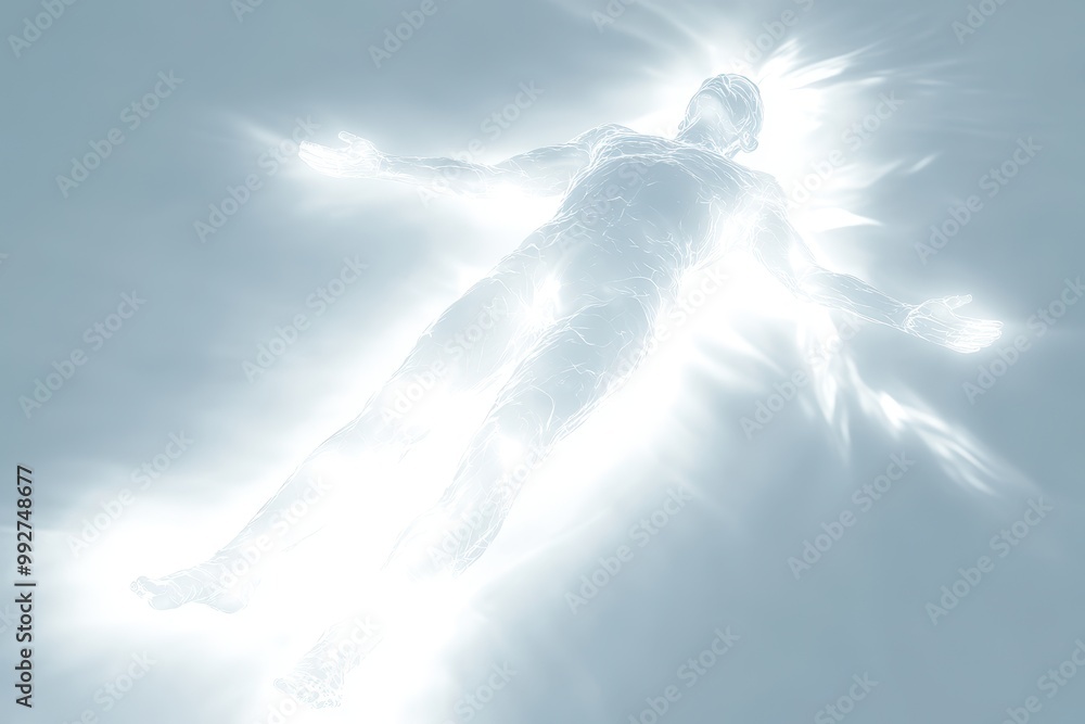 Astral Projection of a Translucent Self Floating Above Body with Copy ...